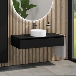 rivea Dia Unterschrank B: 120 mit 1 Auszug, Waschtisch &Oslash; 38 cm wei&szlig; matt, BR0535WM+BR0029BM+BN0404BM,