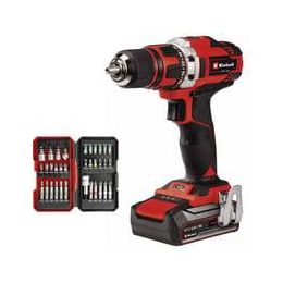 Einhell Power X-Change Akku-Bohrschrauber TE-CD 18/40 Li, 18Volt rot/schwarz, 1x Li-Ion-Akku 2,5Ah, mit Bit-Set 34-teilig