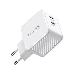 nevox 65W DUAL USB-C (PD) QC3.0 Ladeger&auml;t GaN wei&szlig;, PD 3.0, QC 3.0