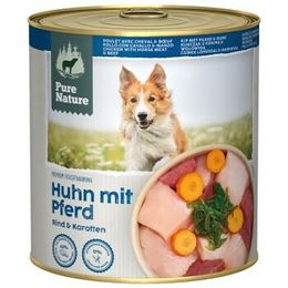 Pure Nature Nassfutter Hund Adult 6 x 800 g Huhn, Rind, Pferd