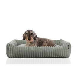 Rohrschneider &reg; Kuschelsofa breiter Cordstoff Deluxe grau