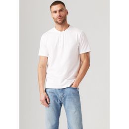Levi's Henleyshirt LEVI'S, Herren, Gr. M, wei&szlig;, Jersey, Obermaterial: 100% Baumwolle, unifarben, regular fit normal, Rundhals, gerader Abschluss, Shirts, mit Logo Stickerei