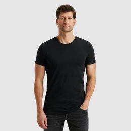 PME-Legend T-Shirt PME LEGEND "PME 2-packbasict-shirt", Damen, Gr. L, schwarz, Jersey, Obermaterial: 95% Baumwolle, 5% Elasthan, unifarben, regular fit normal, Rundhals, Shirts T-Shirt
