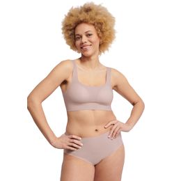 Bustier Sloggi "Zero Feel 2.0", Damen, Gr. S, N-Gr, rosa (perola), Single Jersey, Obermaterial: 76% Polyamid, 24% Elasthan, unifarben, BHs Bustier, nahtlos und unsichtbar, herausnehmbare Pads, dehnbar, Microfaser