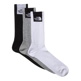 Sportsocken The North Face "MULTI SPORT FINE BOX CUSH CREW SOCK 3P", Herren, Gr. XS (35/37), tnf wei&szlig;, tnf schwarz, monument grau, Obermaterial: 76% Polyester, 22% Polyamid, 2% Elasthan, Socken Sportsocken, Dreierpack, aus Polyester, Polyamid und Elasthan