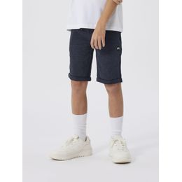 Sweatshorts name it "NKMVIMO SWE SHORTS BRU NOOS", Jungen, Gr. 104, N-Gr, blau (schwarz sapphir), Sweatware, Obermaterial: 60% Baumwolle, 40% Polyester, unifarben, regular fit kurz, Hosen Sweatshorts, Baumwollmischung, Umschlagsaum, Rei&szlig;verschlusstaschen