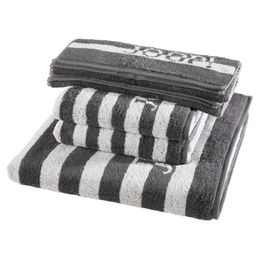 JOOP! Frottierset Split Stripes, Grau, Dunkelgrau, Textil, 5-teilig, Streifen, Oeko-Tex&reg; Standard 100, saugf&auml;hig, Aufh&auml;ngeschlaufe, strapazierf&auml;hig, angenehm weich, hochwertige Qualit&auml;t, Badtextilien, Handtuch-Sets