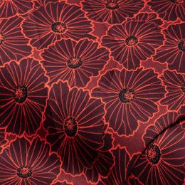 buttinette Blusen-Satin "Blumen", rot-color