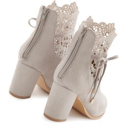 Lascana Damen High-Heel-Stiefelette, grau, Gr&ouml;&szlig;e 41