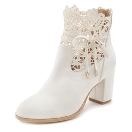 Lascana Damen High-Heel-Stiefelette, beige, Gr&ouml;&szlig;e 35