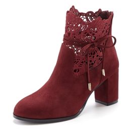 Lascana Damen High-Heel-Stiefelette, bordeaux, Gr&ouml;&szlig;e 38
