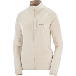 Salomon Essential Lightwarm Fleecejacke Damen - beige - Gr. L - Polyester/Elastan