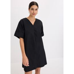 bonprix Tunika-Kleid aus reiner Bio-Baumwolle, schwarz, mit Baumwolle