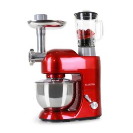 Klarstein Lucia K&uuml;chenmaschine 3-in-1 1800 W / 2,7 PS 5 Ltr Edelstahl BPA-frei Rot