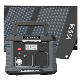 BALDERIA Power Set - Powerstation 500W, faltbares Solarpanel 120W