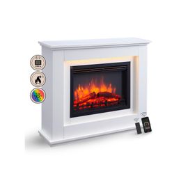 BALDERIA Elektrokamin Baldur - Standkamin mit Heizung 2000 W, wei&szlig;