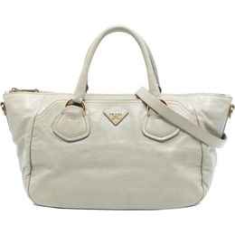 Prada Hobo Bags - Vitello Shine Satchel - Gr. unisize - in Grau - f&uuml;r Damen