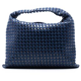 Bottega Veneta Hobo Bags - Large Calfskin and Denim Intrecciato Hop Hobo - Gr. unisize - in Blau - f&uuml;r Damen