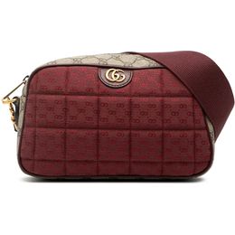 Gucci Hobo Bags - Small Quilted Mini GG Canvas and GG Supreme Double - Gr. unisize - in Rot - f&uuml;r Damen