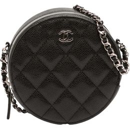 Chanel Hobo Bags - CC Quilted Caviar Round Clutch With Chain - Gr. unisize - in Schwarz - f&uuml;r Damen