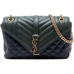 SAINT LAURENT Hobo Bags - Medium Tricolor Sheepskin Triquilt Monogram Colleg - Gr. unisize - in Blau - f&uuml;r Damen