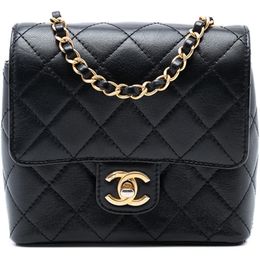 Chanel Hobo Bags - Mini Square Classic Goatskin Single Flap - Gr. unisize - in Schwarz - f&uuml;r Damen