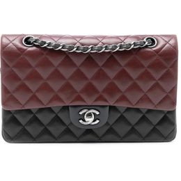Chanel Hobo Bags - Medium Classic Tricolor Lambskin Double Flap - Gr. unisize - in Schwarz - f&uuml;r Damen