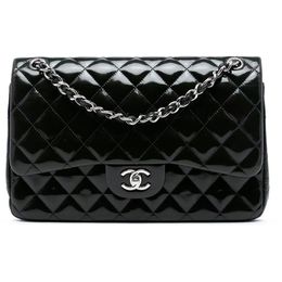 Chanel Hobo Bags - Jumbo Classic Patent Double Flap - Gr. unisize - in Blau - f&uuml;r Damen