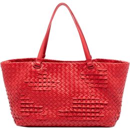 Bottega Veneta Shopper - Nappa Intrecciato Ruffle Tote - Gr. unisize - in Rot - f&uuml;r Damen