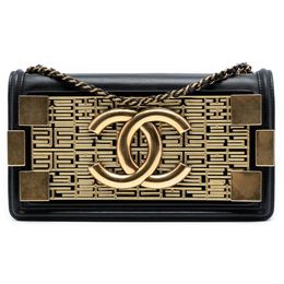 Chanel Hobo Bags - Paris Seoul Lambskin and Metallic Plate Lego Boy B - Gr. unisize - in Schwarz - f&uuml;r Damen