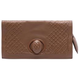 Bottega Veneta Clutches - Nappa Embossed Intrecciato Turnlock Clutch - Gr. unisize - in Braun - f&uuml;r Damen