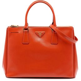 Prada Hobo Bags - Medium Saffiano Vernice Galleria Double Zip Satche - Gr. unisize - in Orange - f&uuml;r Damen