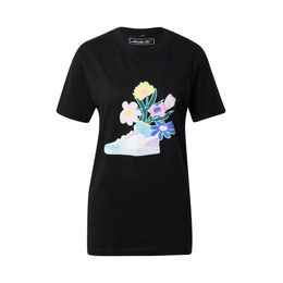 Merchcode T-Shirt Damen Gr&ouml;&szlig;e M hellblau / hellgelb / helllila / schwarz