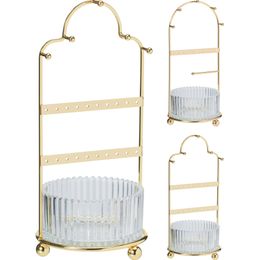 Koopmann Schmuckhalter mit Glaseinsatz GOLD
