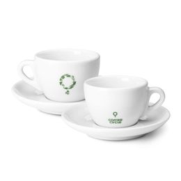 2 Coffee Circle Cappuccinotassen &agrave; 250 ml mit Untertasse im Set