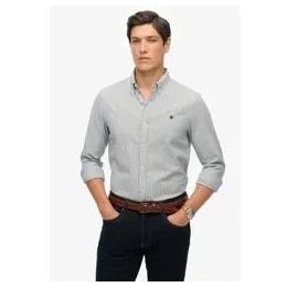 Superdry f&uuml;r Herren. M4011037A Classic Oxford L/S Hemd grau (XL), L&auml;ssig, Baumwolle, Langarm