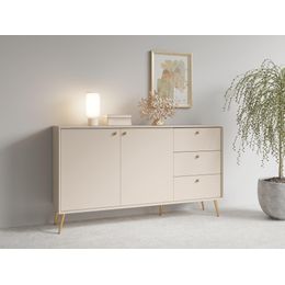 Kommode Home Affaire, B:156,2cm H:89,2cm T:40,5cmbeige, Melamin, Schlafzimmer, Sideboards, "ROMELIS Sideboard mit 3 Schubladen und 2 T&uuml;ren, B/T/H: