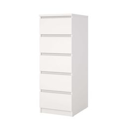 Highboard Home Affaire, B:40,4cm H:111,3cm T:50cmwei&szlig;, Holzwerkstoff, Wohnzimmer, Sideboards, "Naia, Hochkommode, 5 Schubladen, Aufbewahrung,