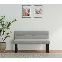 Essbank OTTO HOME "Ivanna", hellgrau, schwarz, B:140cm H:82cm T:62cm, 100% Polyester, Sitzb&auml;nke, Essbank, schwarze Metallbeine, pflegeleichtem Webstoff Bezug, Breite 140 cm