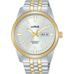 Lorus Kinder Automatikuhr, gold, Armbanduhren, Armbanduhr, Herrenuhr, Mechanische Uhr, Edelstahlarmband, analog, Tag