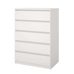 Kommode Home Affaire, B:77cm H:111,3cm T:50cmwei&szlig;, Holzwerkstoff, Schlafzimmer, Sideboards, "Naia, Aufbewahrung, 5 Schubladen, Matt-Optik, grifflose