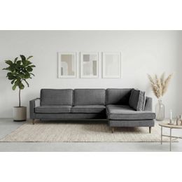 Ecksofa Home Affaire, B:290cm H:85cm T:217cmdunkelgrau, 100% Polyester, Wohnzimmer, Sofas, "Pinto Skandi, 290 cm, Chenille, Struktur, Ottomane links