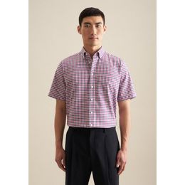 Seidensticker Herren Businesshemd "Regular", pink, Gr. 41, kariert, 100% Baumwolle, Hemden, Regular 1/2 Button-Down-Kragen Karo