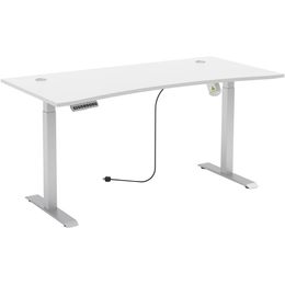 Schreibtisch Innostyle, B:160cm H:72cm T:77cmwei&szlig;, silber matt, wei&szlig;, Kinderzimmer, Tische, "Schreibtisch Santorin, 160/72/77 cm ( B/H/T)", mit Motor
