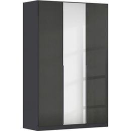 Dreht&uuml;renschrank OTTO HOME "Kleiderschrank Schrank Garderobe AGORDO mit Dekor- oder Hochglanzfront", grau (graumetallic, effektgrau hochglanz), B:136cm H:210cm T:54cm, Holzwerkstoff, Schr&auml;nke, Dreht&uuml;renschrank, durchdachte Innenausstattung, in 7 Breiten und 2 H&ouml;hen MADE IN GERMANY, Topseller