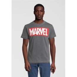 Recovered Damen T-Shirt "Marvel Pixel Logo Charcoal"grau, Gr. L, bedruckt, 100% Baumwolle, Shirts, im zeitlosen Design