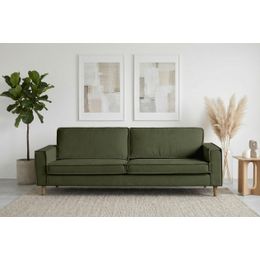 3-Sitzer Home Affaire, B:236cm H:89cm T:97cmgr&uuml;n, 100% Polyester, Sofas, "Pinto Skandi,Maxi-Ausf&uuml;hrung, 236 cm, Chenille, Struktur", mit Keder,