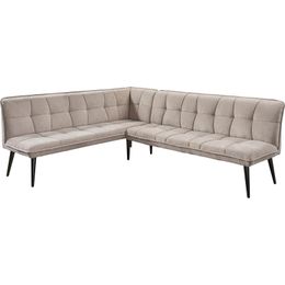 Essbank exxpo - SOFA FASHION "Mocca Essbank, Sitzbank", beige, B:260cm H:94cm T:201cm, Sitzb&auml;nke, Essbank, hoher Sitzkomfort, bequem und elegant, hochwertige Detailverarbeitung