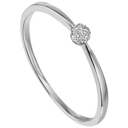 Jobo Damen Diamantring "Ring Wei&szlig;goldring schmal zart", 60, SI = kleine Einschl&uuml;sse, Diamanten Wei&szlig;gold 585wei&szlig;gold 585, Diamanten, Wei&szlig;gold 585,