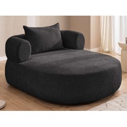 XXL-Sessel Home Affaire, B:123cm H:78cm T:157,5cmschwarz, 100% Polyester, Sessel, "LUSSAC Loveseat extra tief, gro&szlig;e Sitzfl&auml;che, Ma&szlig;e B/T/H: